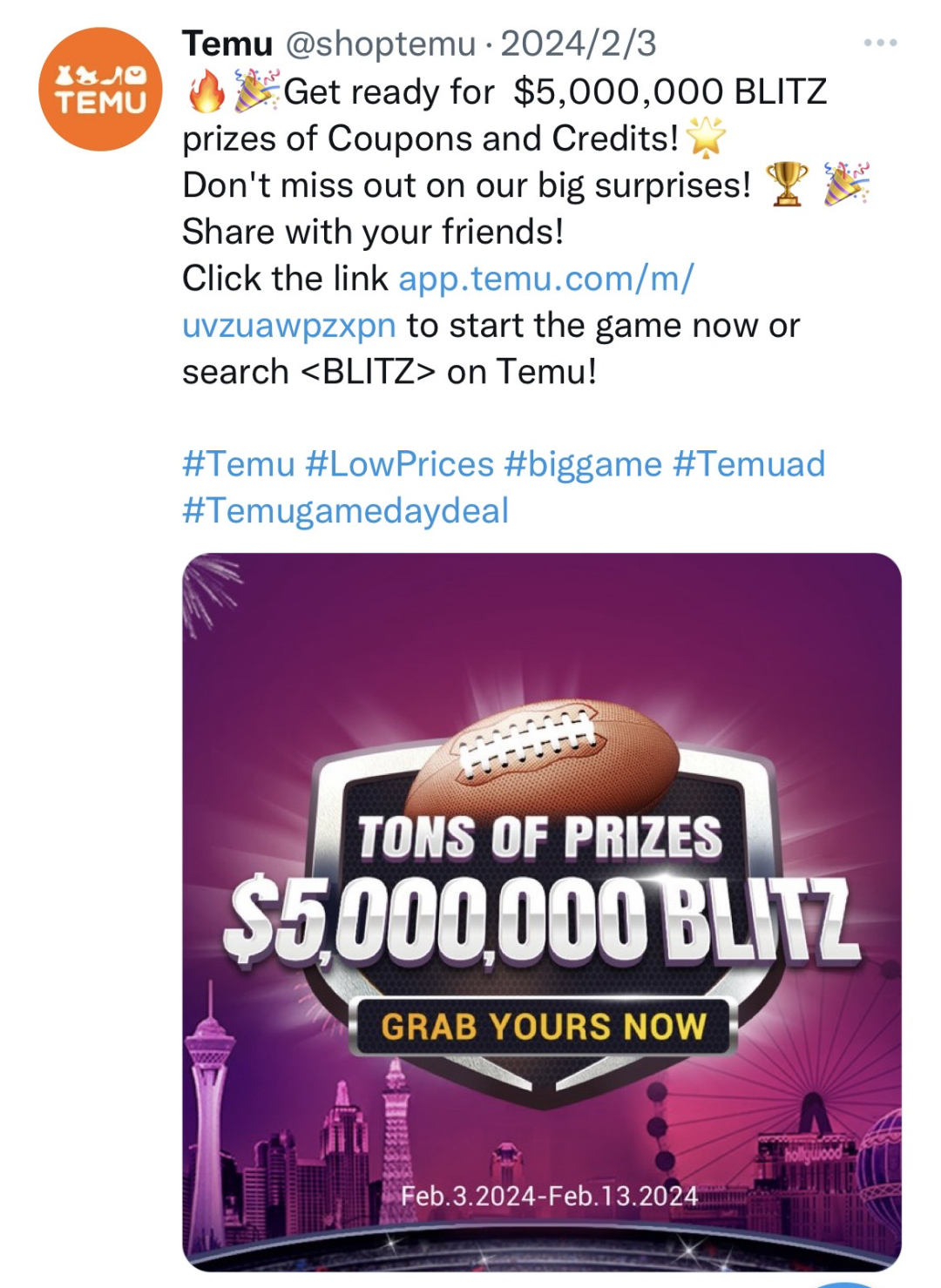 财大气粗，拼多多TEMU重返美国超级碗