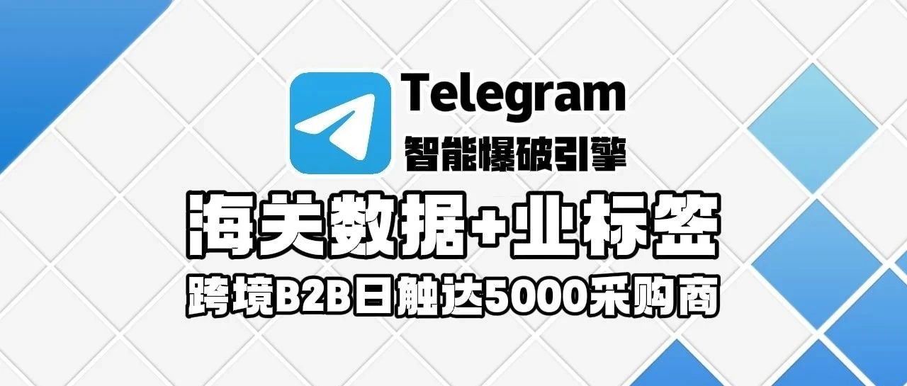 Telegram智能爆破引擎：海关数据×行业标签，跨境B2B日触达5000采购商- 大数跨境