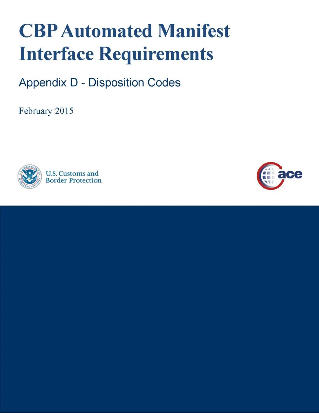ACE Appendix D Disposition Codes 1- 大数跨境