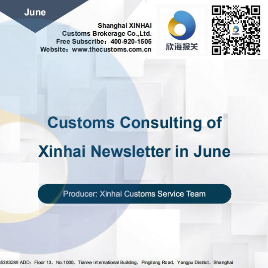 Xinhai Customs Newsletter of June- 大数跨境