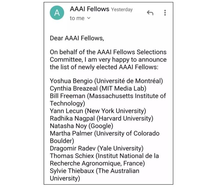 2020 AAAI Fellow 出炉，Yann Lecun、Yoshua Bengio 入选- 大数跨境