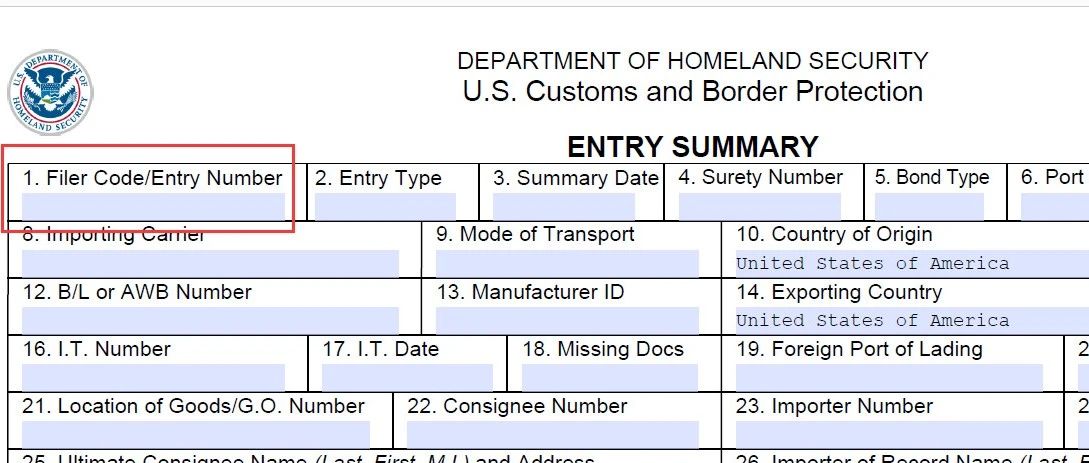 解码美国海关入境编号：CBP Form 7501的身份证 Filer Code Entry Number- 大数跨境