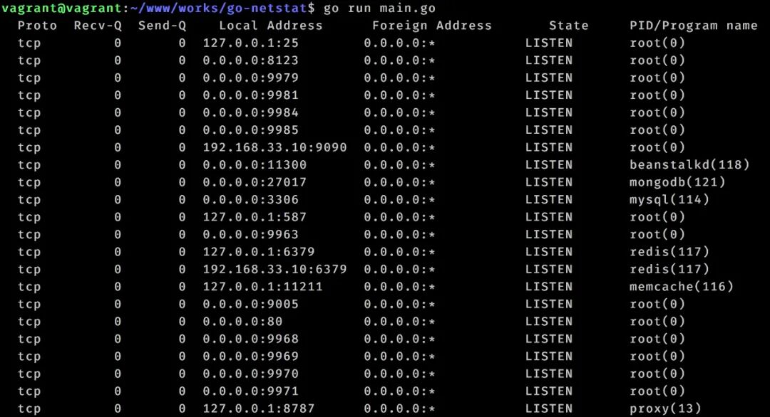 Go 语言实现简易版 netstat 命令- 大数跨境