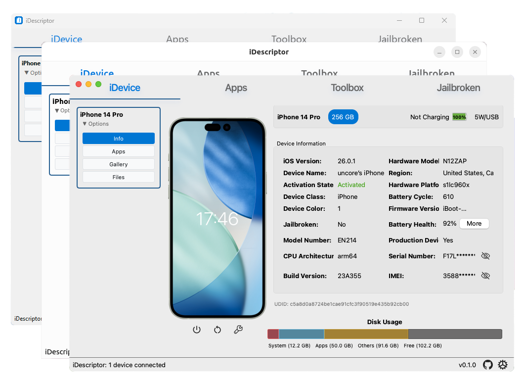 一款免费、开源、跨平台的 iDevice 管理工具，支持 USB 连接、屏幕镜像、文件系统挂载、应用安装等多种功能- 大数跨境
