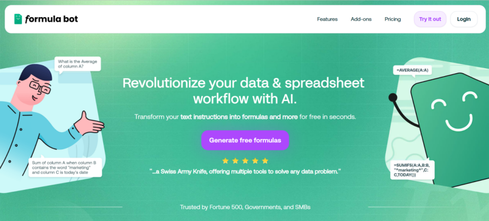Formula bot，Ai生成Excel公式让便捷触手可得